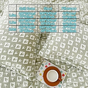 XHCTNN 4Pcs Queen Sheet Set - High Weight Milk Fleece Soft Beding Three Dimensional Carved Flower Plush Quilt Cover Pillowcase for Fall Winter(G,1.5m/200 * 230cm)