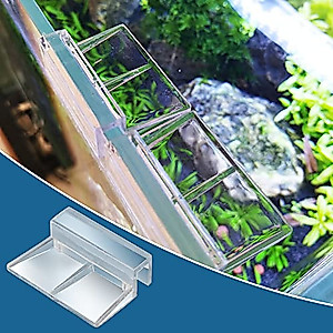 TIESOME 8 mm Fish Tanks Glass Cover Clip, 8 Pieces Aquariums Lid Support Holders Clear Acrylic Aquarium Lid Clips Universal Lid Clips for Rimless Aquariums