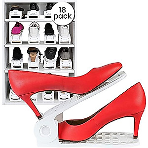 ZCX Space Saving Adjustable Shoes Organizer Rack for Closet Easy Shoe Stacker for Sneakers, Low Heels, High Heels Shoe Racks