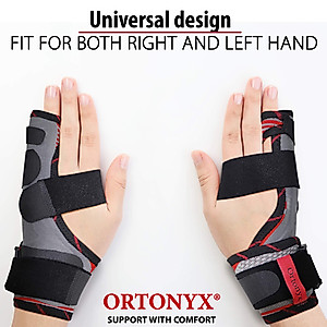 ORTONYX Pinky Finger Splint Boxer Fracture Brace Immobilizer for Broken Fingers, Metacarpal Syndrome and Ulnar Gutter - Neoptrene and Latex Free - Left or Right Hand / ACKB434