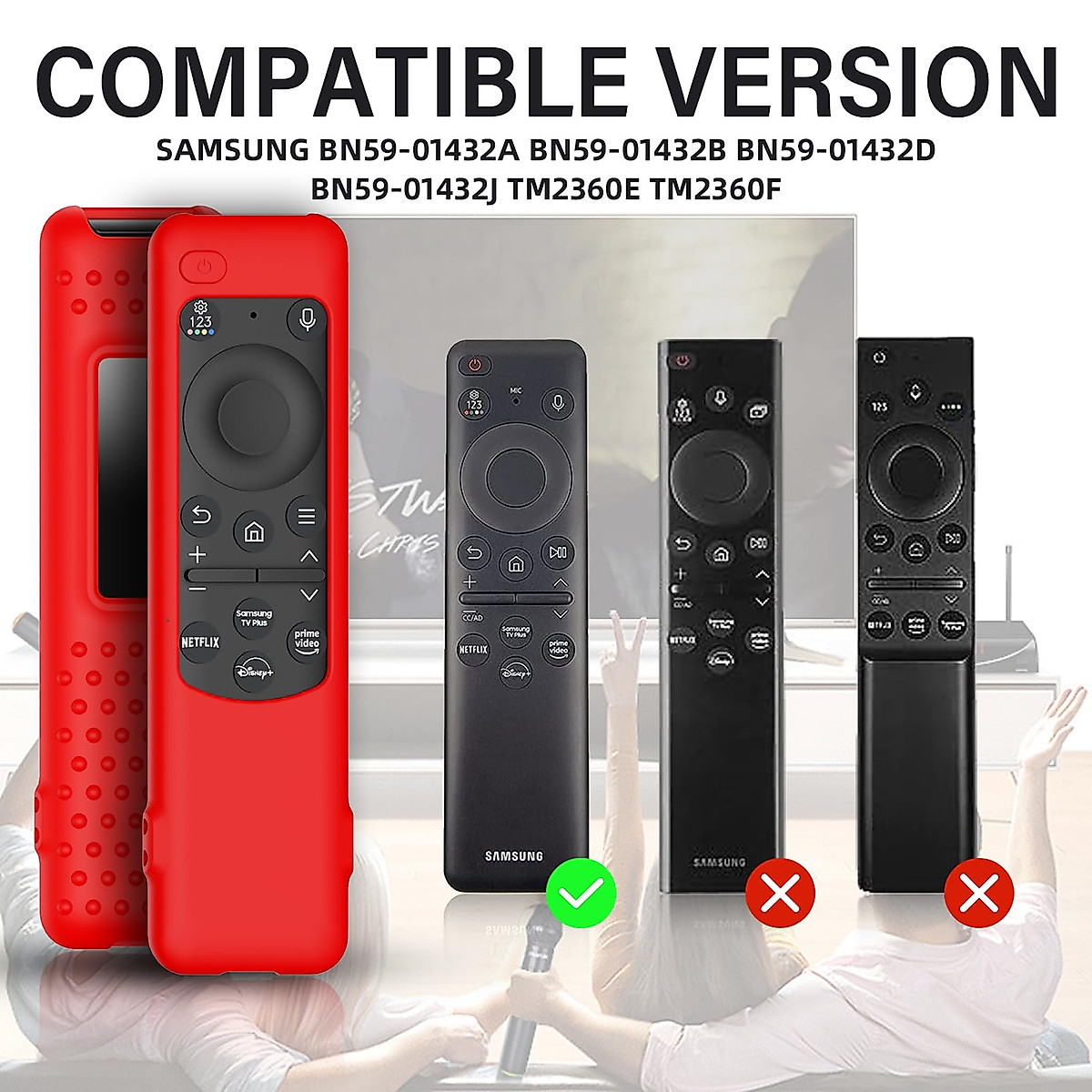 2023 Samsung Smart TV Solar Remote BN59-01432 BN59-01436B BN59-01392B TM2360E TM2360F Silicone Protective Cover with Lanyard(Mint Green)