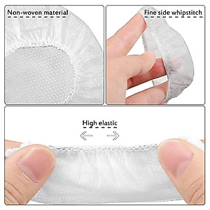 100Pcs White Non-Woven Sanitary Headphone Ear Cover, Disposable Super Stretch Covers Washable, for Most On Ear Headphones with 6~8.5cm Earpads (M - 9cm)