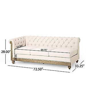 Christopher Knight Home Castalia Sectional, Beige + Dark Brown