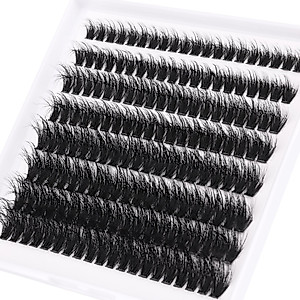 DIY Lash Extension Kit 240Pcs Lash Clusters Individual D Curl Eyelash Extension Kit 40D Wispy Cluster Lashes with Lash Glue 9-16MM Lash Clusters Eyelash Kit