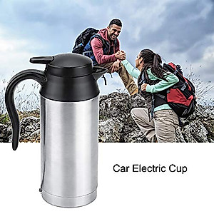 750ml Heated Travel Mug- Stainless Steel Car Water Heating Cup Car Cigarette Lighter DC12V Boiling Water Cup