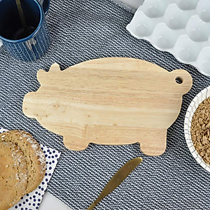 eBuyGB Wooden Pig Breakfast Board, Kitchen Serving Antipasti Platter Tray, Chopping Board, Cutting Charcuterie, Cheeseboard,Brown