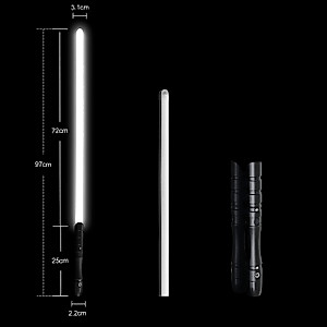 YDDSABER Pro Lightsaber, Jedi Sith Force FX LED Heavy Dueling, Rechargeable Light Saber for Adults & Kids, Metal Hilt, Loud Sound, High Light with FOC, Blaster (White)