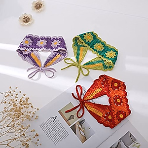 HAIMEIKANG Hippie Hair Bandanas Headbands for Women Boho Headband Knit Hair Bands Floral Head Wrap for Girls(red+green+pueple)