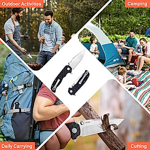 Monikala Pocket Knives & Folding Knives, 3.4" G10 Pocket Knife Set, Liner Lock Pocket Knife, 14C28N Blade, Superior Pocket Knife for Women Man, Folding Pocket Knife for Chritmas Gift