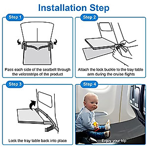 POMER Toddler Airplane Seat Extender, Portable Kids Airplane Footrest, Toddler Travel Foot Rest for Flights - Foldable Toddler Airplane Bed