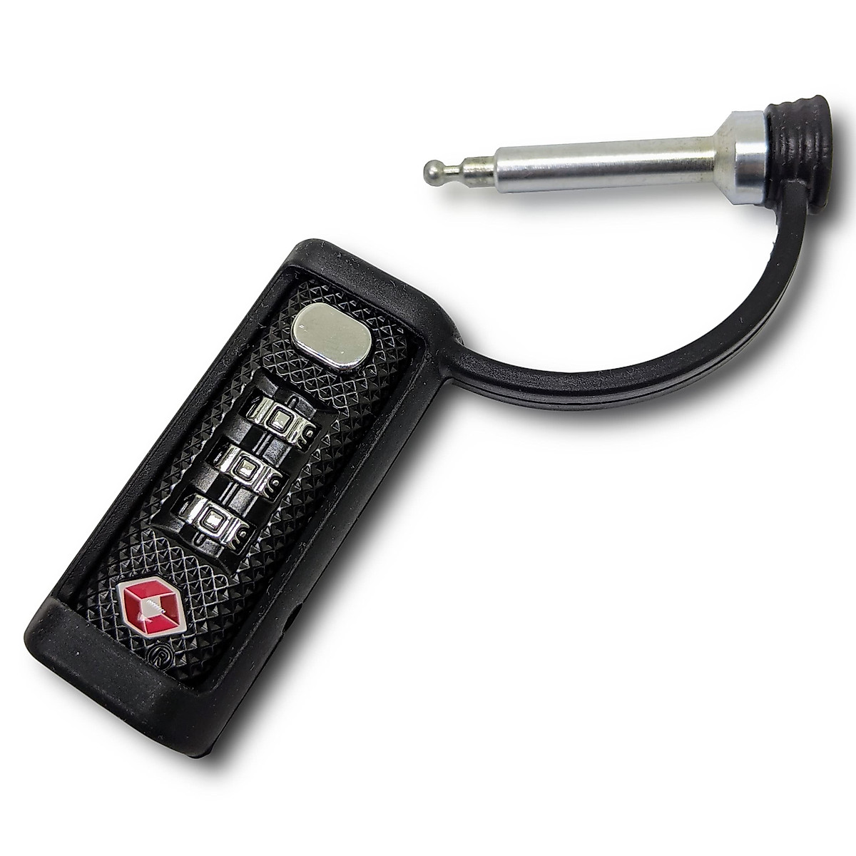 1x Black, 1x Red TSA Approved Tactical Gun Case Locks | Protective Rubber Sleeve & Cut-Resistant MonoShaft | Secure Single Shaft Padlock for Guns Luggage Rifles Pistols & Revolver Cases - Child Safe