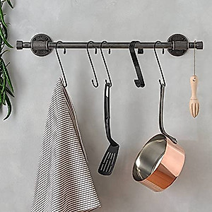 24 Pack 9 inch Extra Large Vinyl Coated S Hooks Black Heavy Duty Long S Hooks for Hanging Plant Extension Hooks for Kitchenware,Utensils,Pergola,Closet,Flower Basket,Garden,Patio,Indoor Outdoor Uses