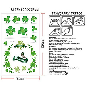DmHirmg St Patricks Day Temporary Tattoos for Kids Boys Girls,Kids St Patricks Day Day Tattoos Sets, Waterproof Fake Tattoo Stickers, Kids Birthday Party Favors Supplies 10 Sheets
