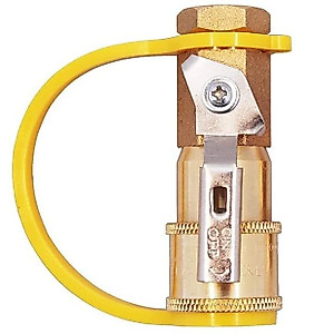 South Bend Components LP Gas Quick Connect Fitting, 100% Solid Brass – Propane Gas Quick Disconnect Adapter with On-Off Valve 1/4" Female NPT Thread for RV, Grill, BBQ, Pizza Oven, Patio Heater