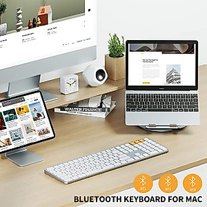 ProtoArc Backlit Bluetooth Keyboard for Mac, K100-A Ultra Slim Wireless Keyboard with Numeric Keypad, 3-Device Connection, Rechargeable for Mac Mini MacBook Pro, MacBook Air, iMac, iPad