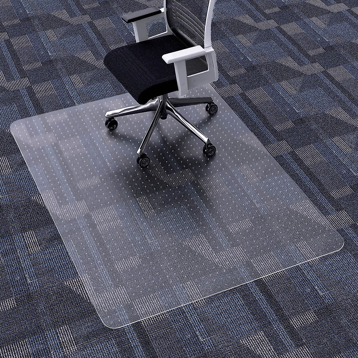 FuturHydro Office Chair Mat for Low Pile Carpet, 48" x 36" Clear Computer Desk Chair Mats for Carpeted Floors, Easy Glide Rolling Plastic Floor Mat (Rectangle)