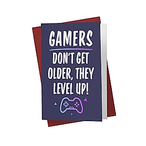 Gamer Birthday Card For Men and Women, Single Large 5.5x8.5 Happy Birthday Card For Him or Her, Birthday Card For Boy or Girl, Birthday Card For Brother,Karto,Gaming Older