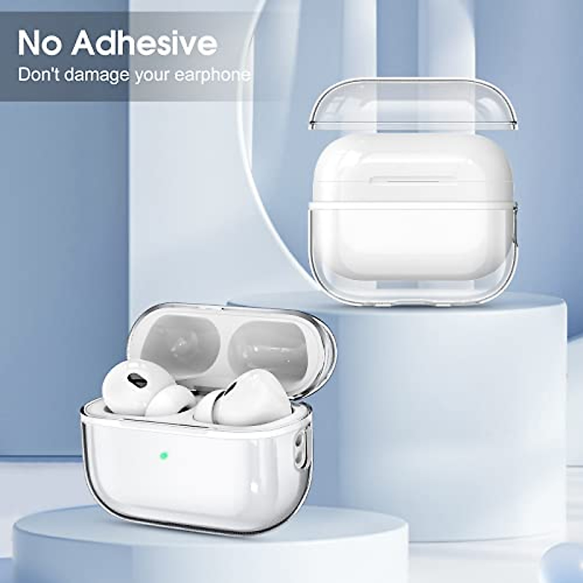Fintie Case for AirPods Pro 2nd Generation (2023/2022) / AirPods Pro 1st Generation (2019) - Soft TPU Clear Anti-Scratch Protective Cover with Lanyard, Crystal Clear