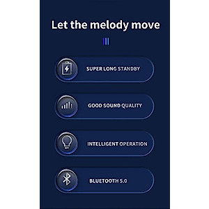 True Wireless Stereo Earbuds Bluetooth 5.0 in Ear Light-Weight Headphones Built-in Microphone, Super bass Long Distance Connection Headset with Charging Case (White)