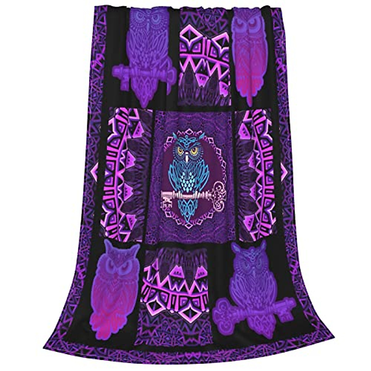 Owl Throw Cute Cartoon Animal Blanket Ultra Soft Warm Cozy Lightweight Microfiber Blankets Flannel Sherpa Fuzzy Plush Throws for Sofa Couch Bedding All Season 60"x50"