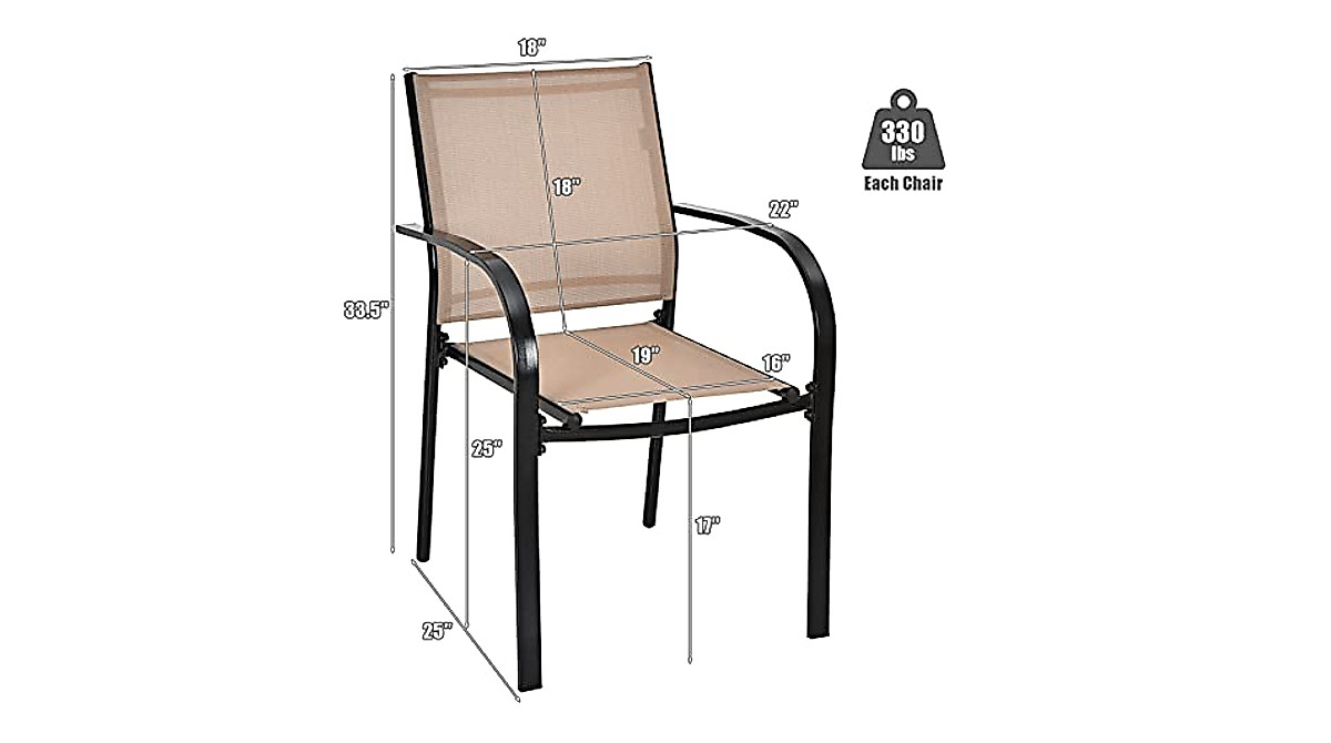 Giantex Stackable Patio Chairs - Comfortable & Durable