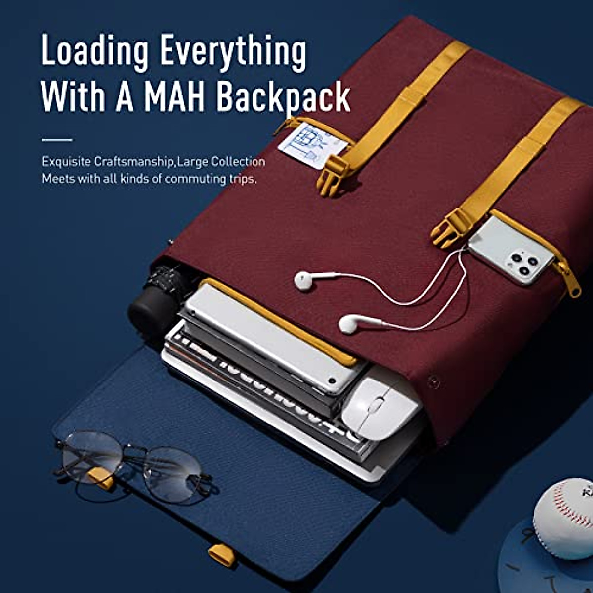 MAH Siro Backpack for Everyday Use, Women men, Brown