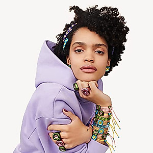 SWAROVSKI Dulcis Soft Bracelet with Pink Crystal in Green Molded Setting on Pink Braided Cord, Part of the Dulcis Collection