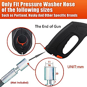 Tool Daily Pressure Washer Gun with Replacement Wand, Turbo Nozzle & 5 Spray Nozzle Tips, Compatible with Some Portland Husky Black Decker Ford Pulsar ShopForce Taskforce Powerwasher Power Washer