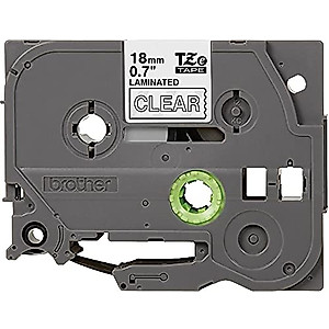 Brother Tze145 Tze Standard Adhesive Laminated Labeling Tape, 3/4-Inch W, White On Clear