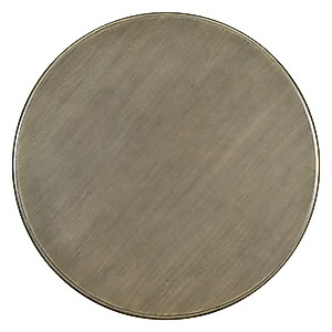 Dinehome 5-Piece Wooden Round Kitchen Dining Table Set with Curved Trestle Style Legs and 4 Upholstered Chairs, Taupe