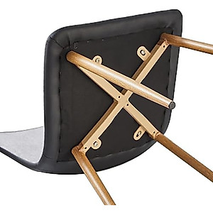 FurnitureR Scandinavian Dining Chairs Set of 4,Side Chairs with Comfy Fabric Cushion PU Back and Sturdy Oak Legs, Accent Chairs for Kitchen Living Dining Room Waiting Room,Grey