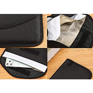 Faraday Bag for Phone, Signal Blocking Bag,GPS RFID Shield Cage Pouch Wallet Phone Case for Cell Phone Privacy Protection and Car Key FOB, Anti-Tracking Anti-Spying 2 pack