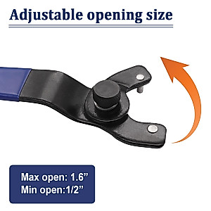 Seamaka Grinder Wrench Universal Adjustable Grinder Spanner ​Wrench with 4 Pcs 5/8-11 Grinder Shaft Nut,Lock-nut Grinder Wrench Fit 4-1/2",5" and 7" Grinders O-K-023-LM