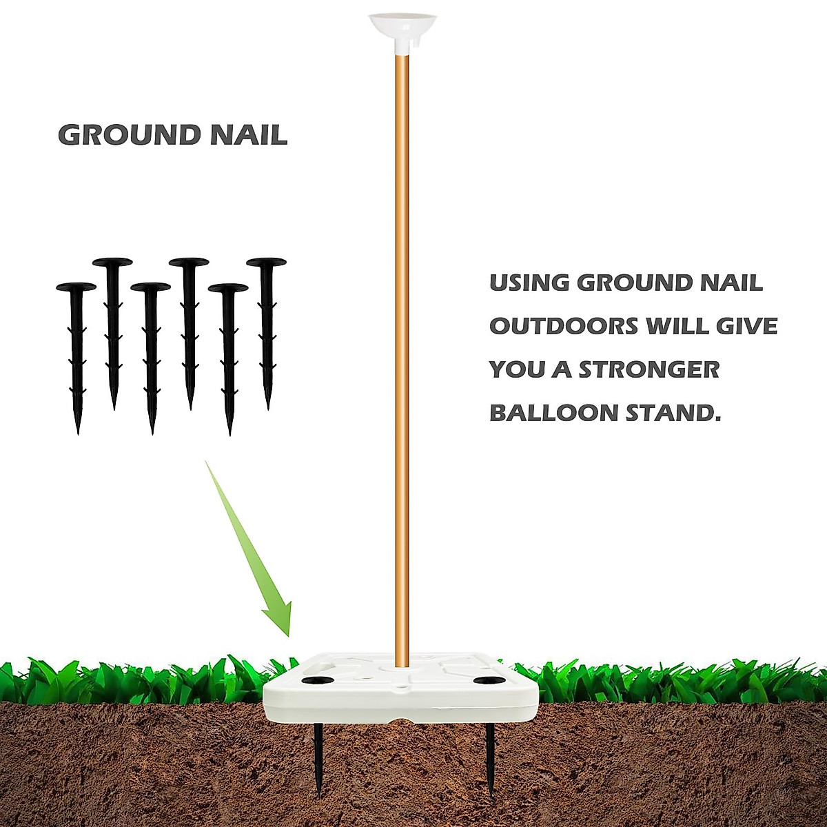 Balloon Arch Kit - Free Bending Shape, Balloon Column Stand Independent Suspended Standing, 12" Water-Filled Base - Ideal for Weddings, Baby Showers, and Birthday Parties (Golden 8.2ft & 5ft)