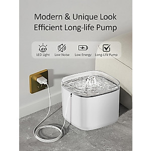 Cat Water Fountain 102oz/3L Automatic Pet Fountain Cat Water Dispenser with Replacement Filters for Cats, Dogs, Multiple Pets Water Bowl Dog Drinking Dispenser Cat Feeding & Watering Supplies, White