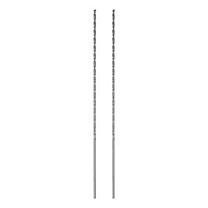 HARFINGTON 2pcs 6542 High-Speed Steel Twist Drill Bit, 2.5mm Drill Bit 200mm Length Extended Straight Shank Black Oxide Ground Drill Bit for Steel Aluminum Alloy