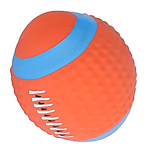 Qyebavge Durable Pet Rugby Toy Latex Squeaky Chew Ball for Dogs and Cats Teeth Cleaning Exercise Water Play