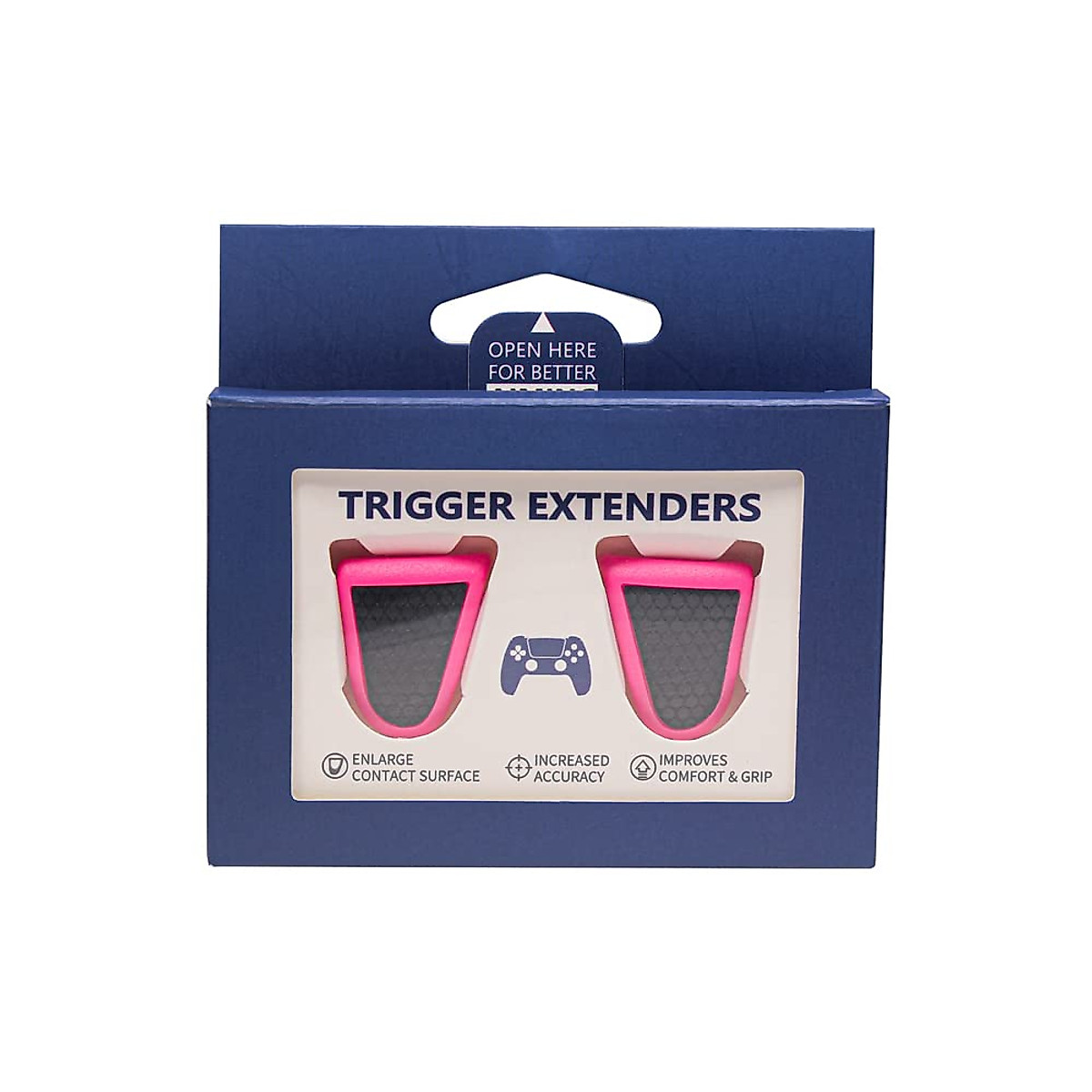 L2 R2 Trigger Extender Back Button , Analog Extender Button Kit ,Anti-Slip Replacement Parts Compatible with for PS5 Controller (White)