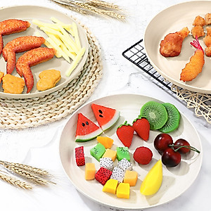 Zopeal 15 Pcs 10 Inch Wheat Straw Plates Lightweight Unbreakable Deep Dinner Plates Reusable Plastic Plates Microwave Safe Dinnerware for Kids Children Toddler Adult (Beige)