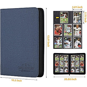 Foalgo Trading Card Binder, Card Collection Binder with 540 Side Loading Pockets, 9 Pocket Album Folder for TGC,MTG, Baseball Cards, Yugioh (Blue)