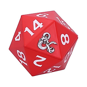 Nemesis Now Dungeons & Dragons D20 Dice Storage Box, 13.5cm, Resin, Red, Officially Licensed D&D Merchandise, D20 20 Sided Dice Box, Cast in The Finest Resin, Expertly Hand-Painted