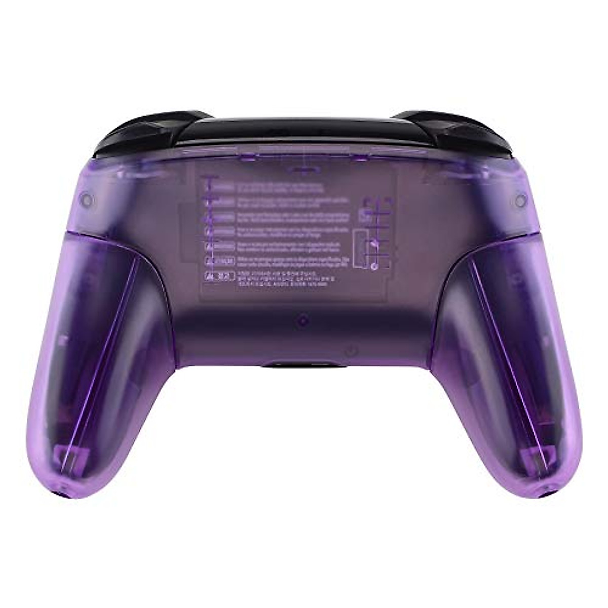 eXtremeRate Clear Atomic Puple Faceplate Backplate Handles for Nintendo Switch Pro Controller, DIY Replacement Grip Housing Shell Cover for Nintendo Switch Pro - Controller NOT Included