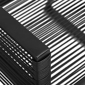 WHOPBXGAD 7 Piece Patio Dining Set Rattan Chair,Gardens Patio Furniture,Oak Patio Furniture Set,Sui for Gardens, lawns, terraces, poolsides, patios,Black PVC Rattan