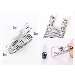 Pealeep 60 Packs 2 Inch Stainless Steel Clothes Pins,Metal Clothes Clips for Drying Socks,Hanging Clips Hooks for Home/Office Use Set, Metal Clothes Clips for Drying Socks