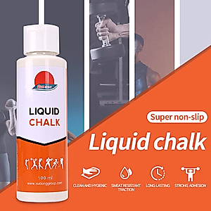 Liquid Chalk, Mess-Free Gym Chalk for Weightlifting, Sports Chalk, Gym Chalk,Work Out Chalk Liquid Fit Grip, Rock Climbing Chalk, Sweat-Resistant and Long Lasting for Stronger Grip (50ml / 1.76 OZ)