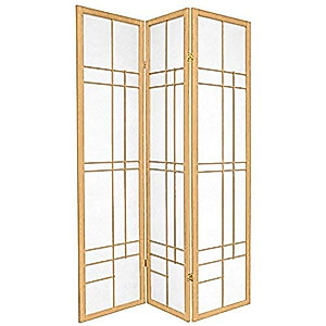 Oriental Furniture 6 ft. Tall Eudes Shoji Screen - Natural - 3 Panels