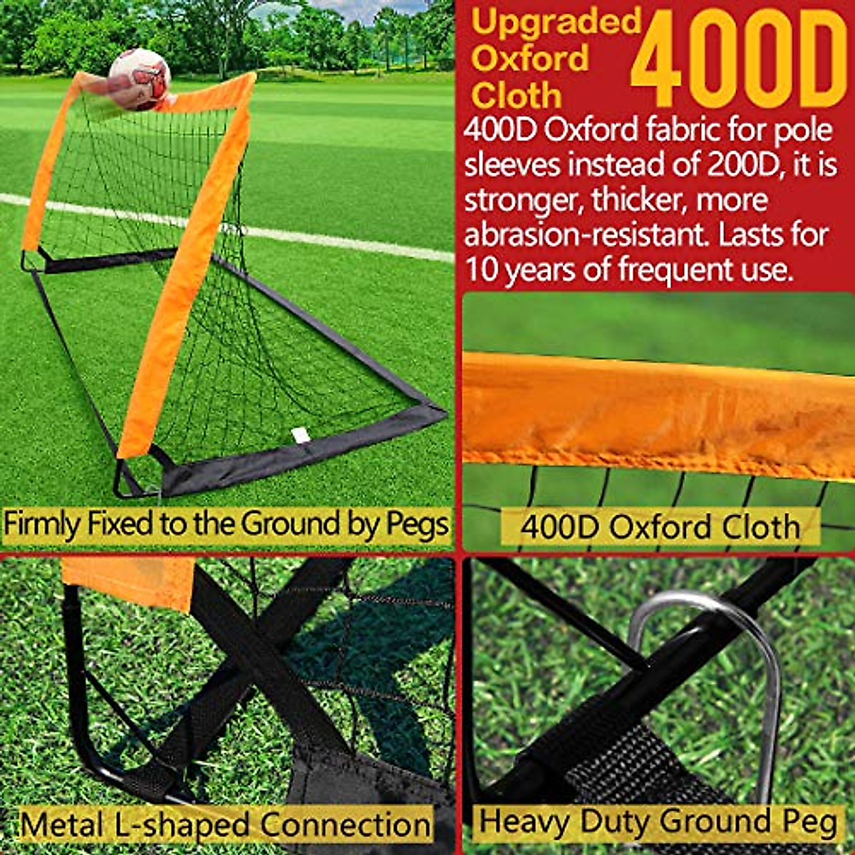 Happy Jump Soccer Goal Soccer Net for Kids Backyard 6.6x3.3 FT, 1 Pack