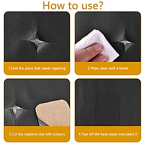 DXBULL Large Leather Repair Patch 17.3x78.7 inch Repair Tape Self-Adhesive for Furniture Sofas Car Seats Chair Couches Handbags Jackets Decorative Home Hotel Wall (Black)