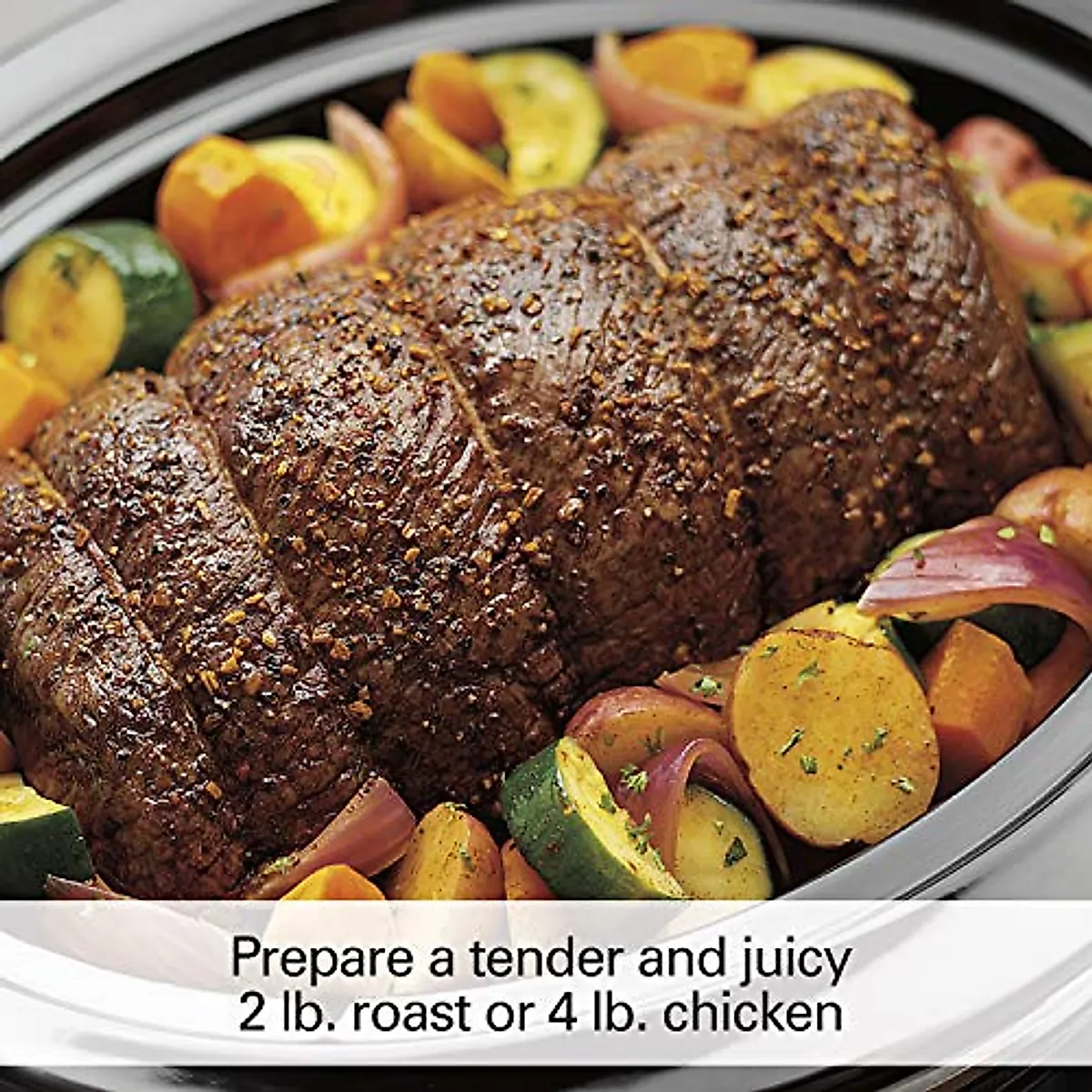 Hamilton Beach Programmable Slow Cooker with Flexible Easy Programming, 5 Cooking Times, Dishwasher-Safe Crock, Lid, 4 Quart, Silver