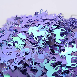 2000 Pieces Unicorn Horn Horse PVC Table Confetti for Wedding Birthday Party Decoration Celebrations Unicorn confetti, 1.9 oz(Purple)